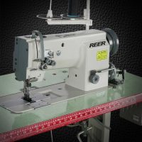 Double needle triple feed walking foot industrial sewing machine