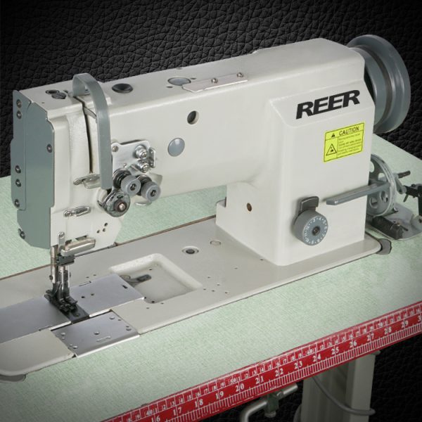 Double needle triple feed walking foot industrial sewing machine